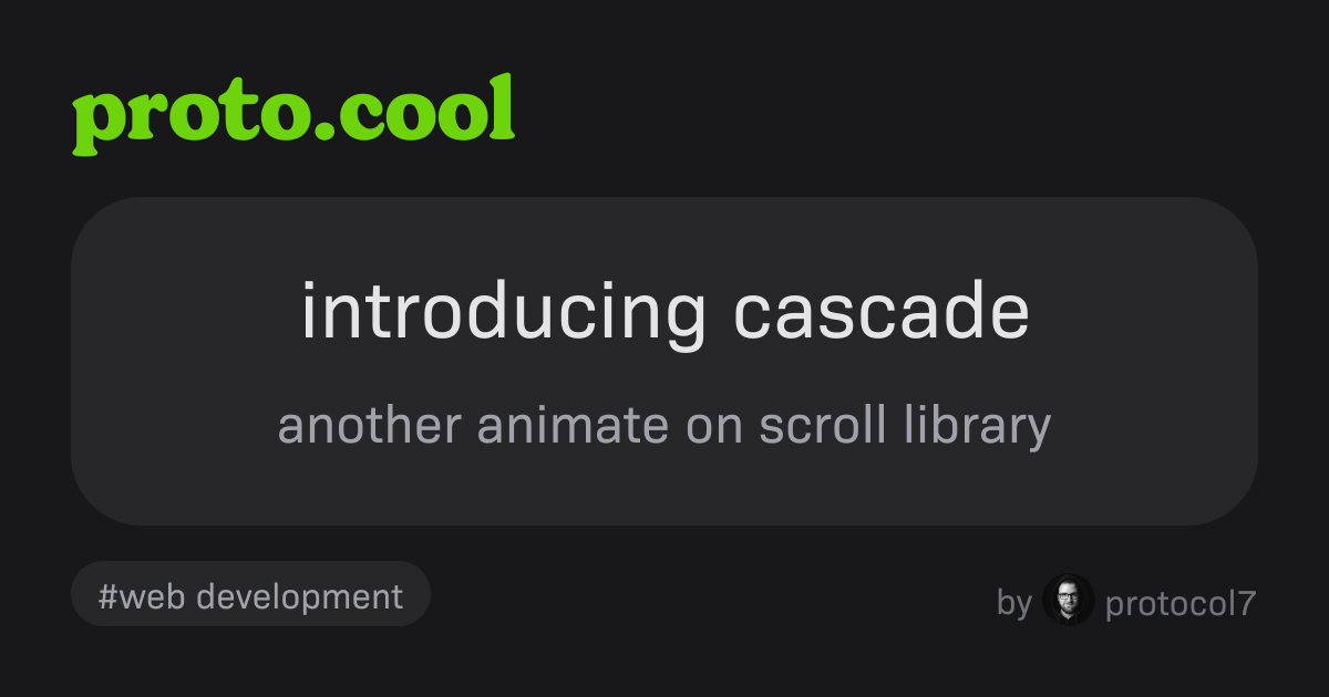 Introducing Cascade — proto.cool